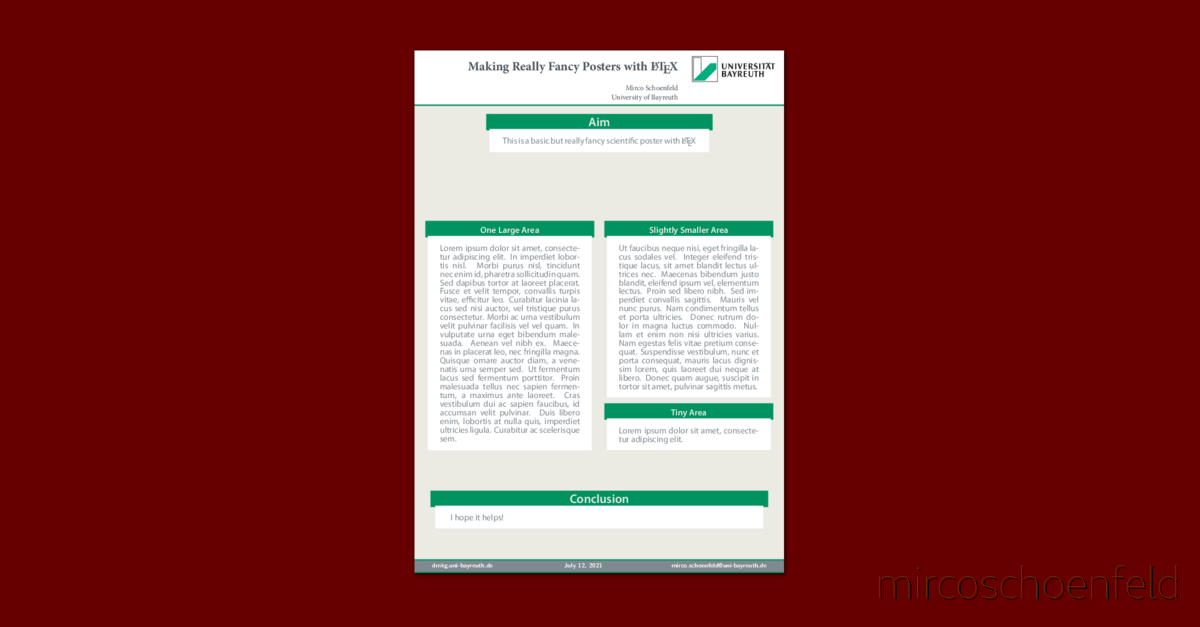 LaTeX Posters in UBT Design · mircoschoenfeld
